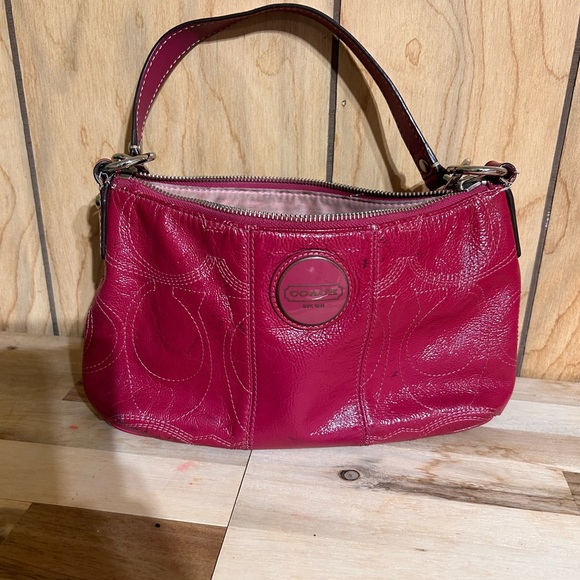 Coach | Bags | Coach Womens Pink Berry Patton Leather Shoulder Bag ...